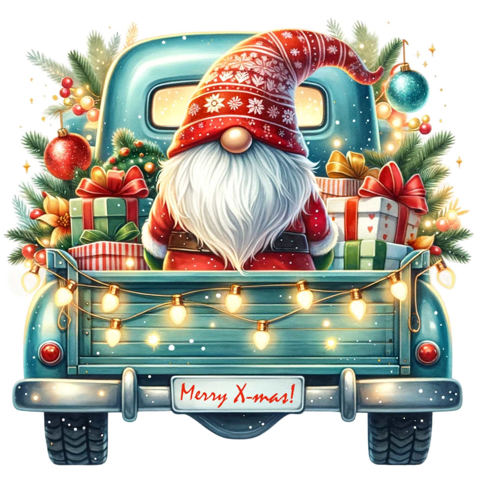 10 Christmas Gnome and Truck Clipart Bundle, Christmas Clipart, Winter ...