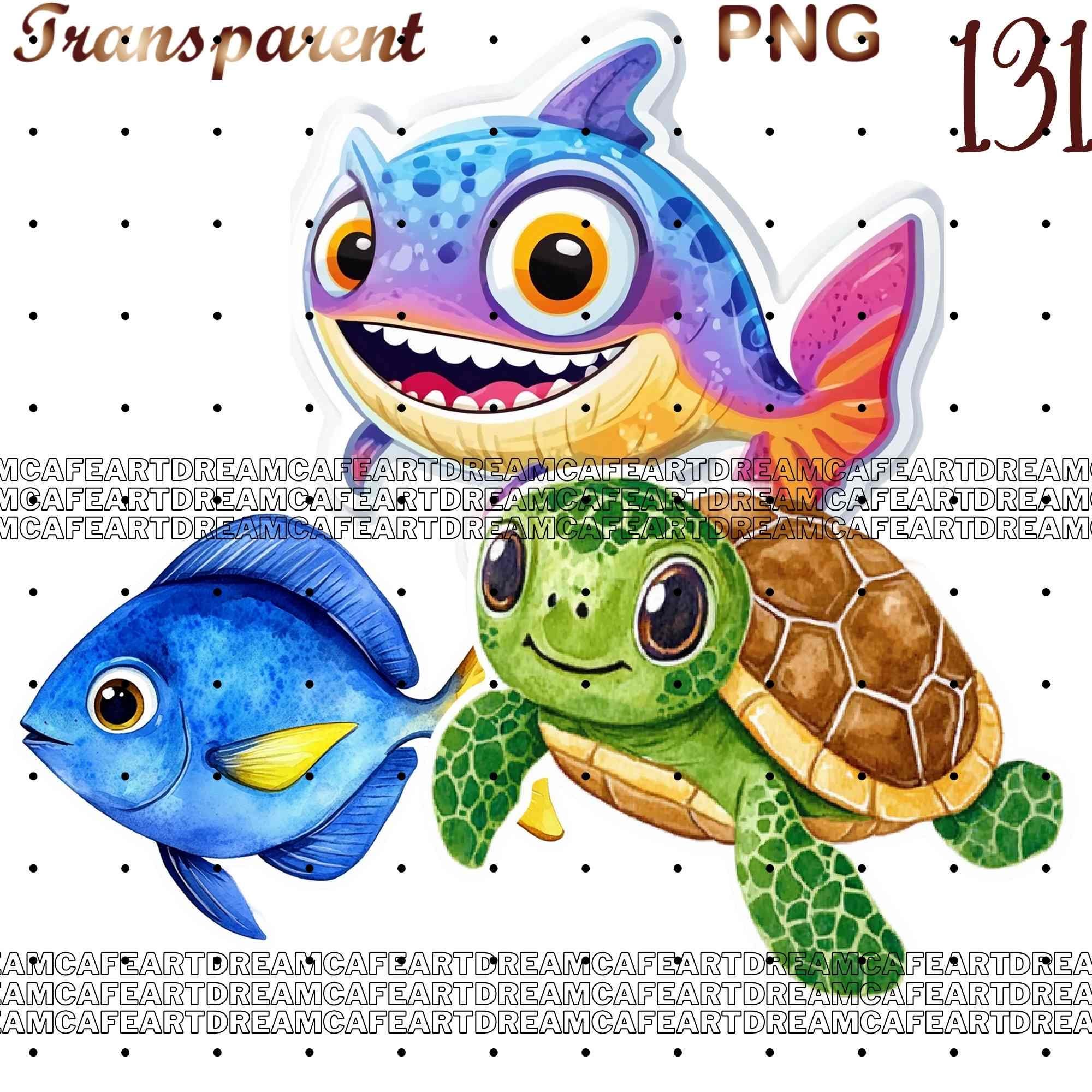 131 PNG Sea Animals Clipart Bundle - Underwater Sea Life, Ocean Animal ...
