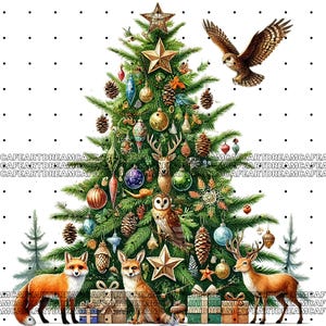 27 PNG Christmas Trees Clipart Bundle, Set 2,festive Tree Illustrations ...