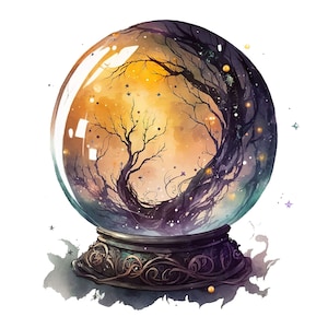 10 Witch Crystal Ball Clipart, Jpgs, Magic Clip Art, Mystical Clipart ...