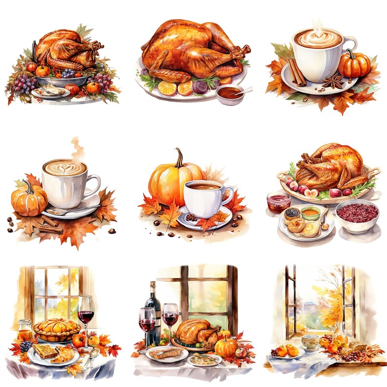 54 Thanksgiving Clipart, Jpgs, Hello Fall Clipart, Fall Vibes, Pumpkin ...