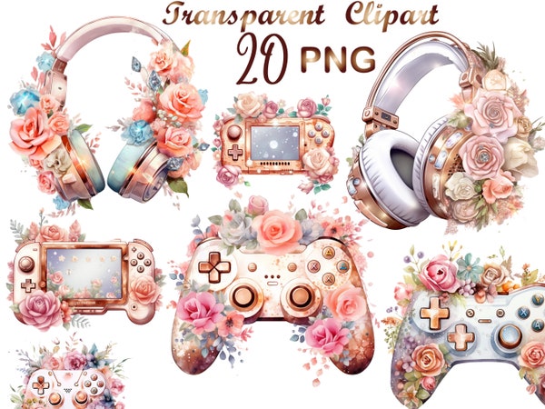 Chibi Anime Gamer Girls Clipart Bundle Kawaii, Happy, Goth Streamer 30 ...