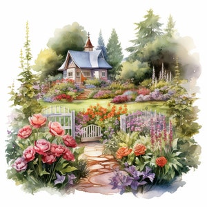 33 Spring Flowers Clipart Jpgs, Spring Garden Clipart, Digital Paper ...