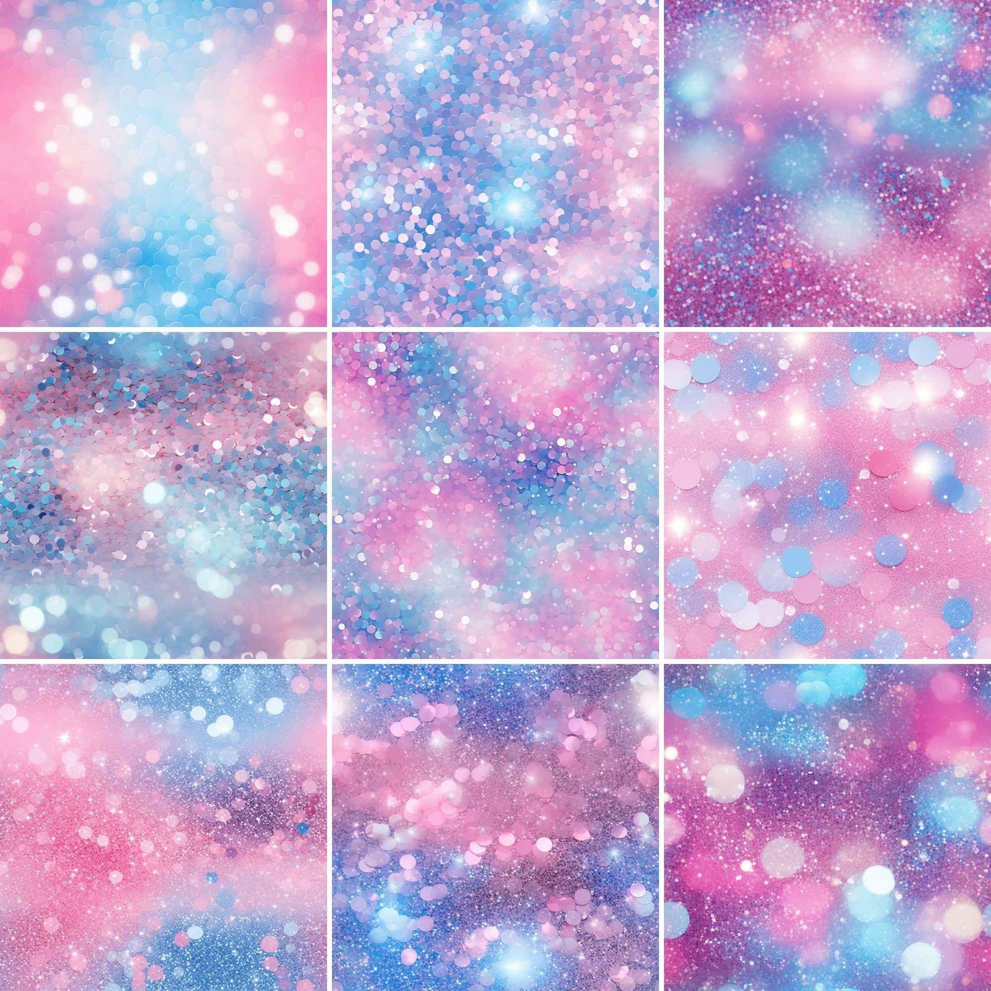 67 Pink Blue Ombre Digital Paper Princess Queen Glitter: Instant ...