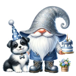 30 PNG, Watercolor Dog Gnome Clipart Collection Clipart Bundles,dog ...