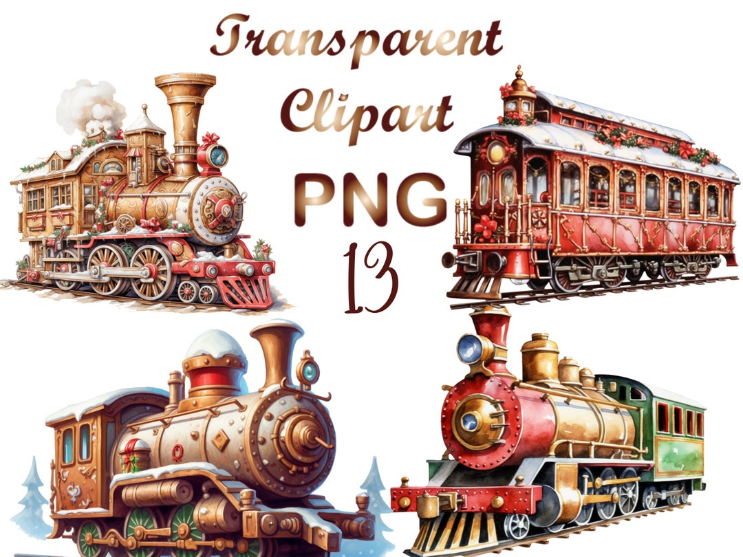 13 Christmas Train Clipart PNG, Christmas Clipart, Winter Clipart ...