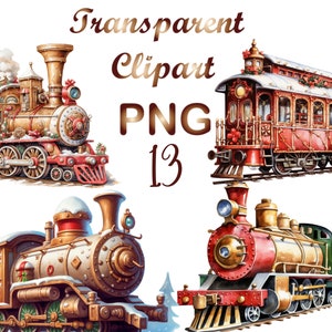 13 Christmas Train Clipart PNG, Christmas Clipart, Winter Clipart ...