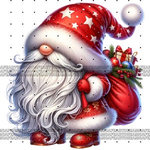 15 PNG and JPG, Santa Gnomes Bundle, Santa Claus Clipart, Christmas ...