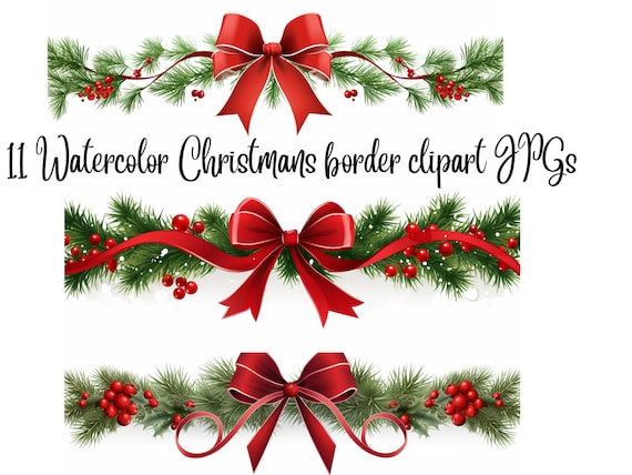 Holiday Ribbon Border Clip Art