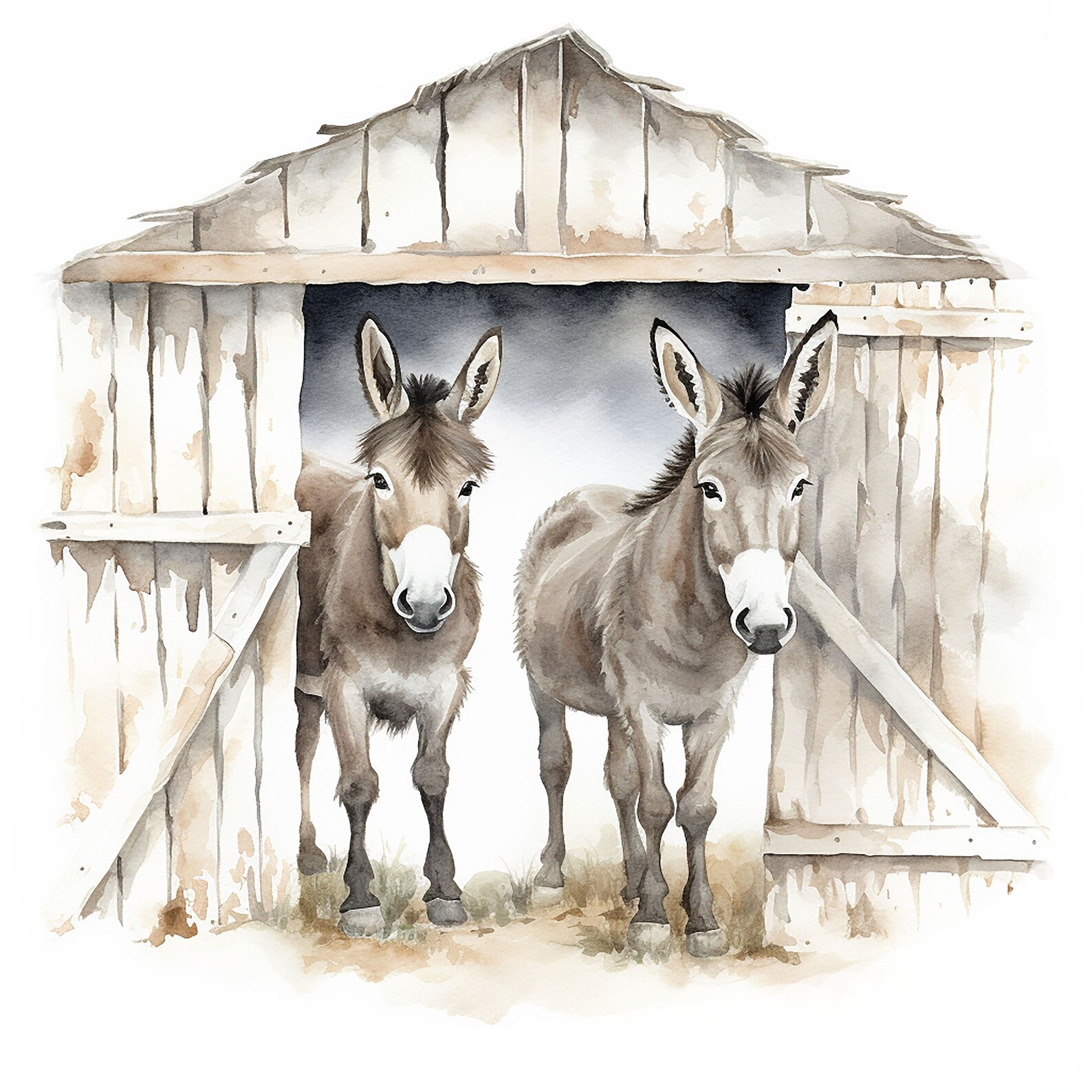 18 Happy Donkeys Clipart, Donkey Clipart, JPG, Commercial Use,digital ...