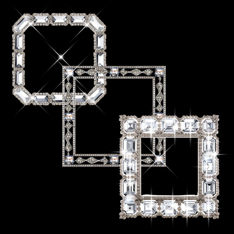 29 Diamond Frames Clipart PNG, Diamond Frame Clipart Bundle ...