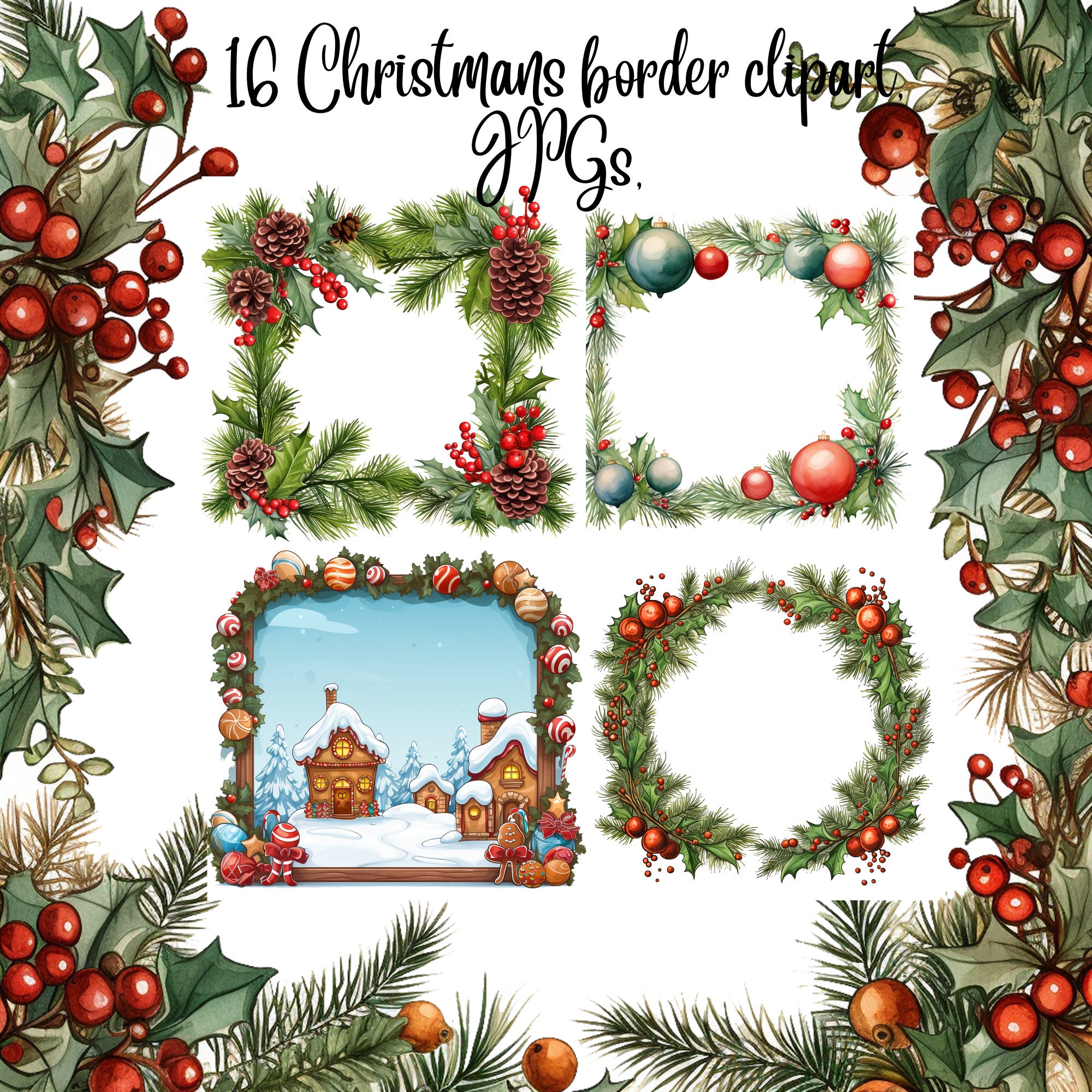Christmas Ornament Border Clip Art