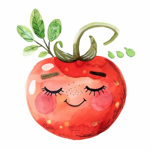 60 JPG, Cute Vegetable Clipart Bundle, Watercolor Vegetable Clipart ...