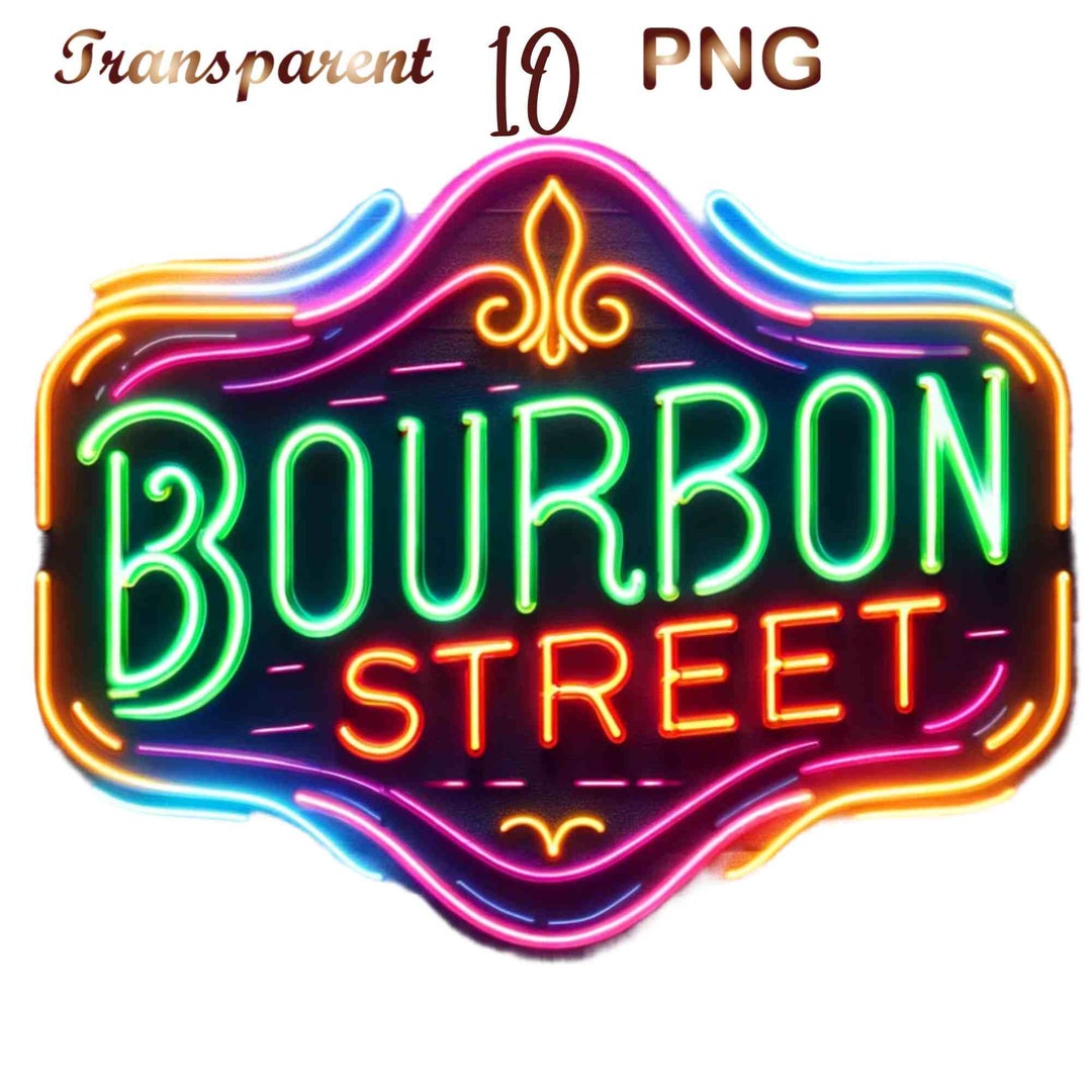 10 Bourbon Street Sign Clipart Png, Mardi Gras Png, Mardi Gras Clipart Png, Watercolor Mardi ...