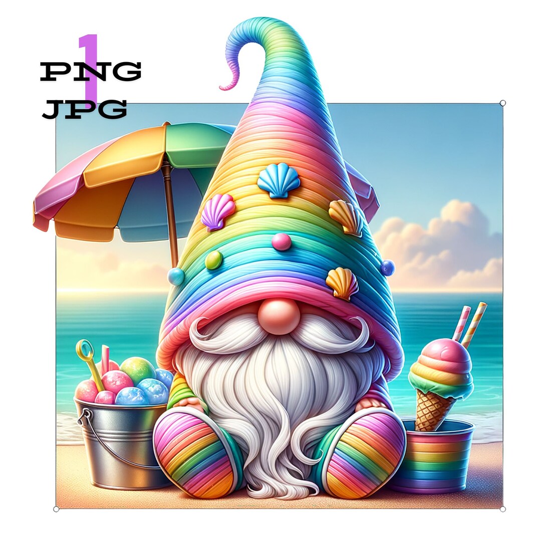 1 PNG,JPG, Summer Ice Cream Png,gnome Ice Cream Sublimation Design ...