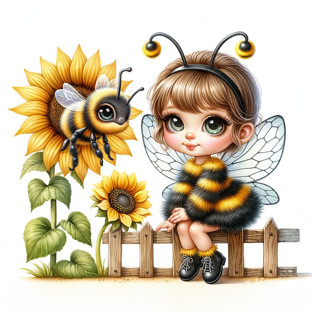 27 PNG Bee Fairy Clipart Bundle, Bee Fairy Clipart, Watercolor Bee ...