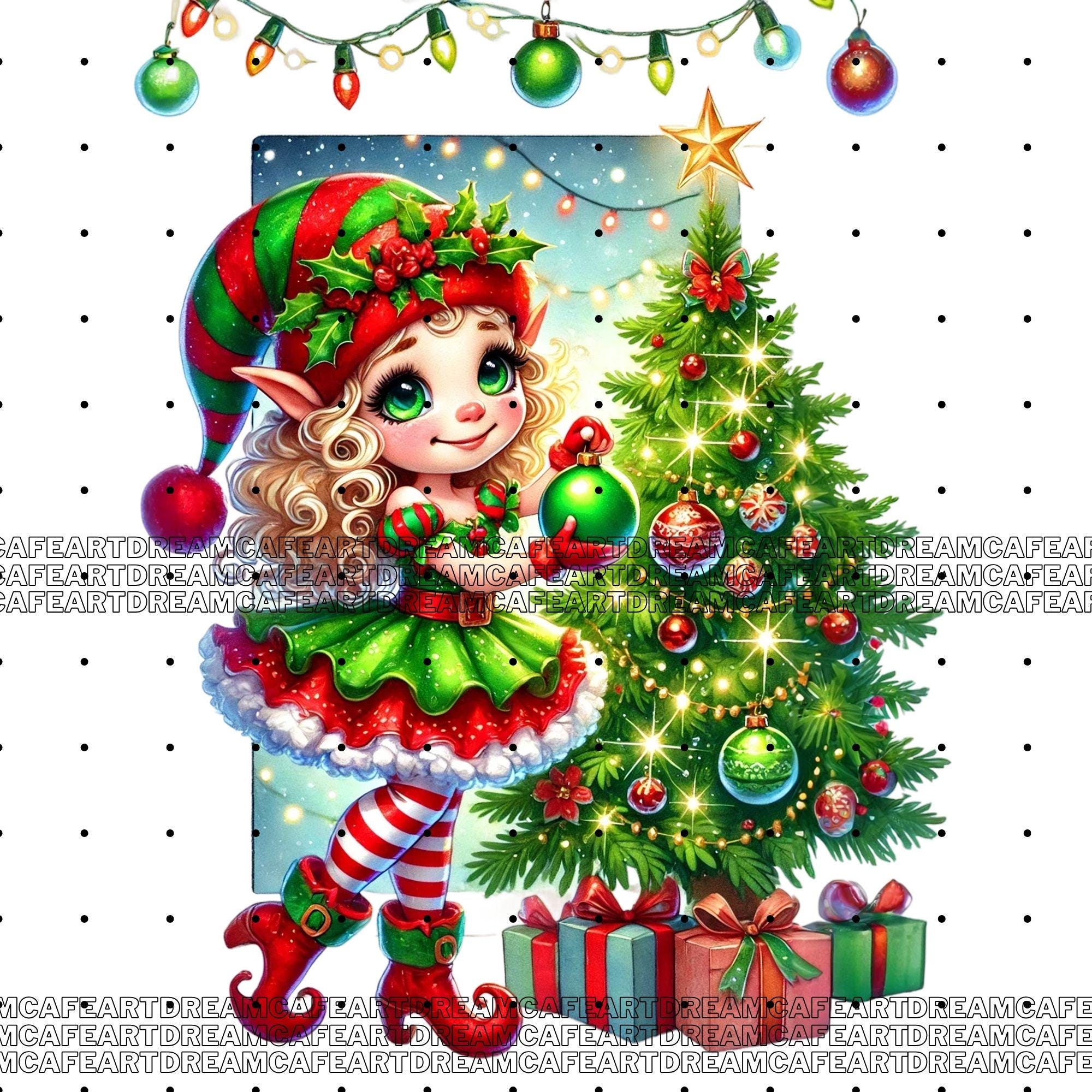 50 PNG, Christmas Elves Clipart Bundle, Cute Christmas Elves, Festive ...