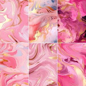 50 Pink Gold Marble Seamless - Watercolor Pattern - Seamless Pattern ...