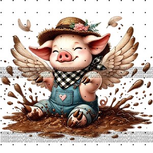 42 PNG Pigs Clipart Bundle, Cute Adorable Piggy Graphics Designs, Farm ...