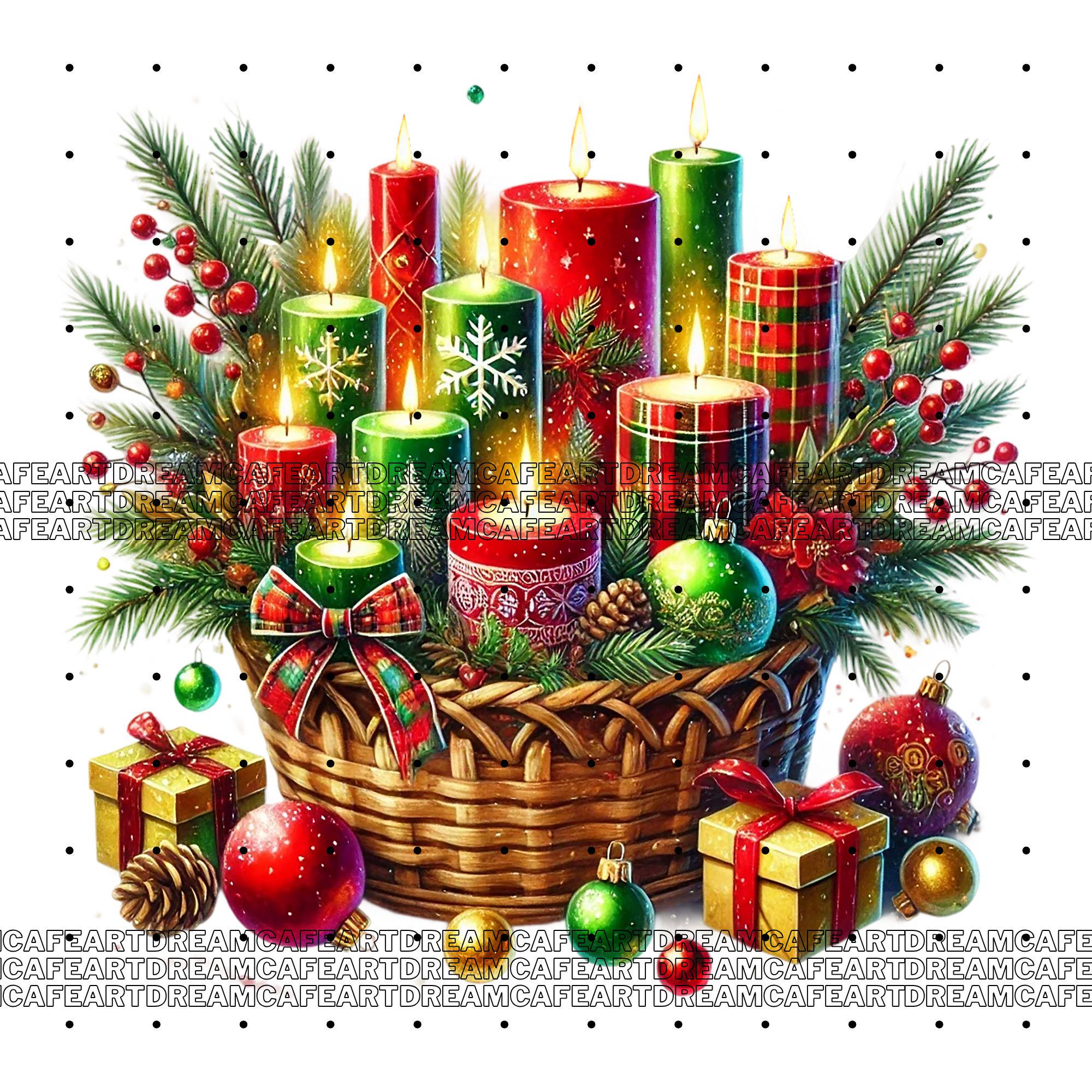 35 PNG Set 1 Christmas Baskets Clipart Bundle, Holiday Festive Gift ...