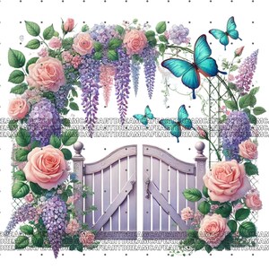 60 PNG Butterfly Gardens Clipart Bundle Set 2, Butterfly Wildflowers ...