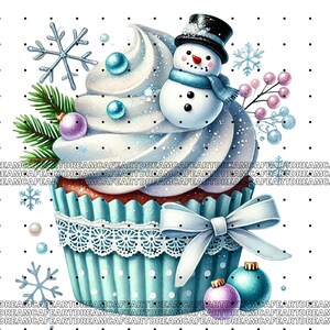 32 PNG, Christmas Cupcakes Clipart Bundle, Set2, Festive Holiday ...