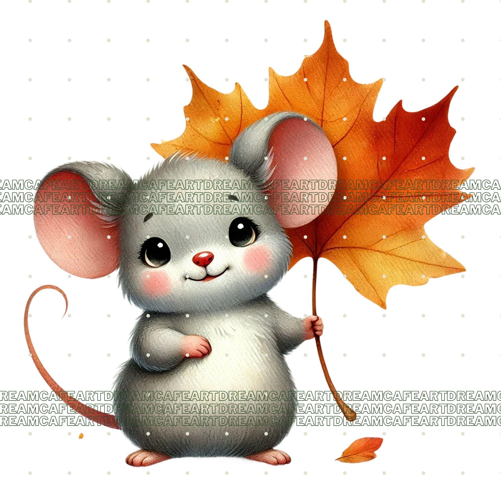 31 PNG Whimsical Autumn Mouse Clipart Bundle – Cute Fall Mice PNG, Cozy ...
