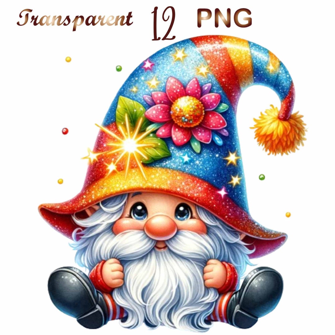 12 Gnome Clipart Bundle,birthday Clipart, Gnome Png Graphics, Gnome ...