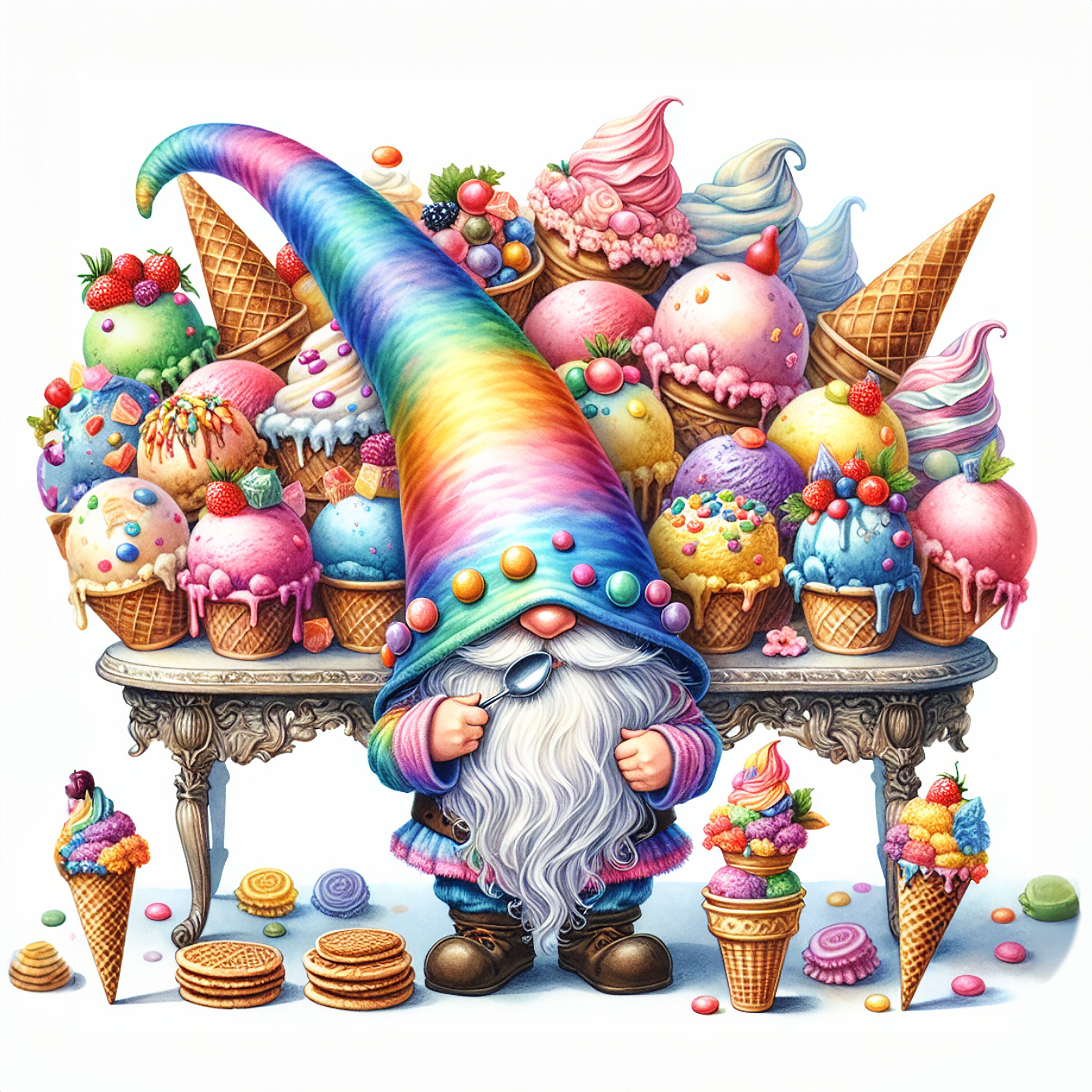 Ice Cream Gnome Clipart Bundle: 25 PNG Summer Designs (digital Download ...