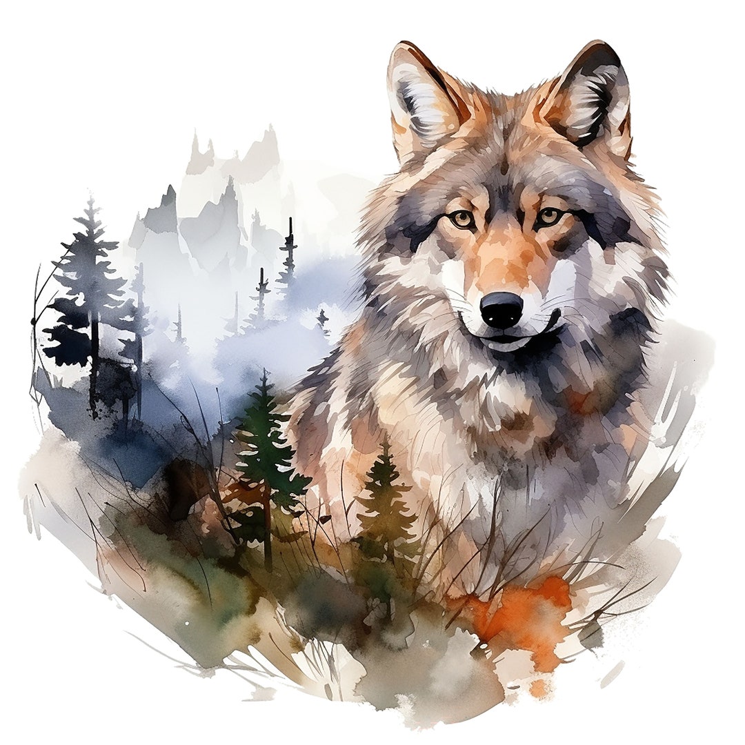 34 Wolf Clipart Bundle Jpgs, High Quality Jpgs, Digital Download, Card ...