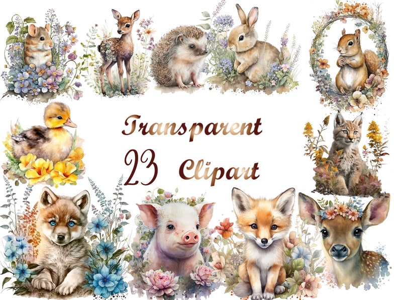 23 Spring Baby Animals PNG, Watercolor Spring Baby Animals Clipart ...