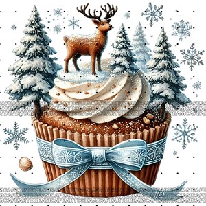 40 PNG, Christmas Cupcakes Clipart Bundle, Set1, Festive Holiday ...