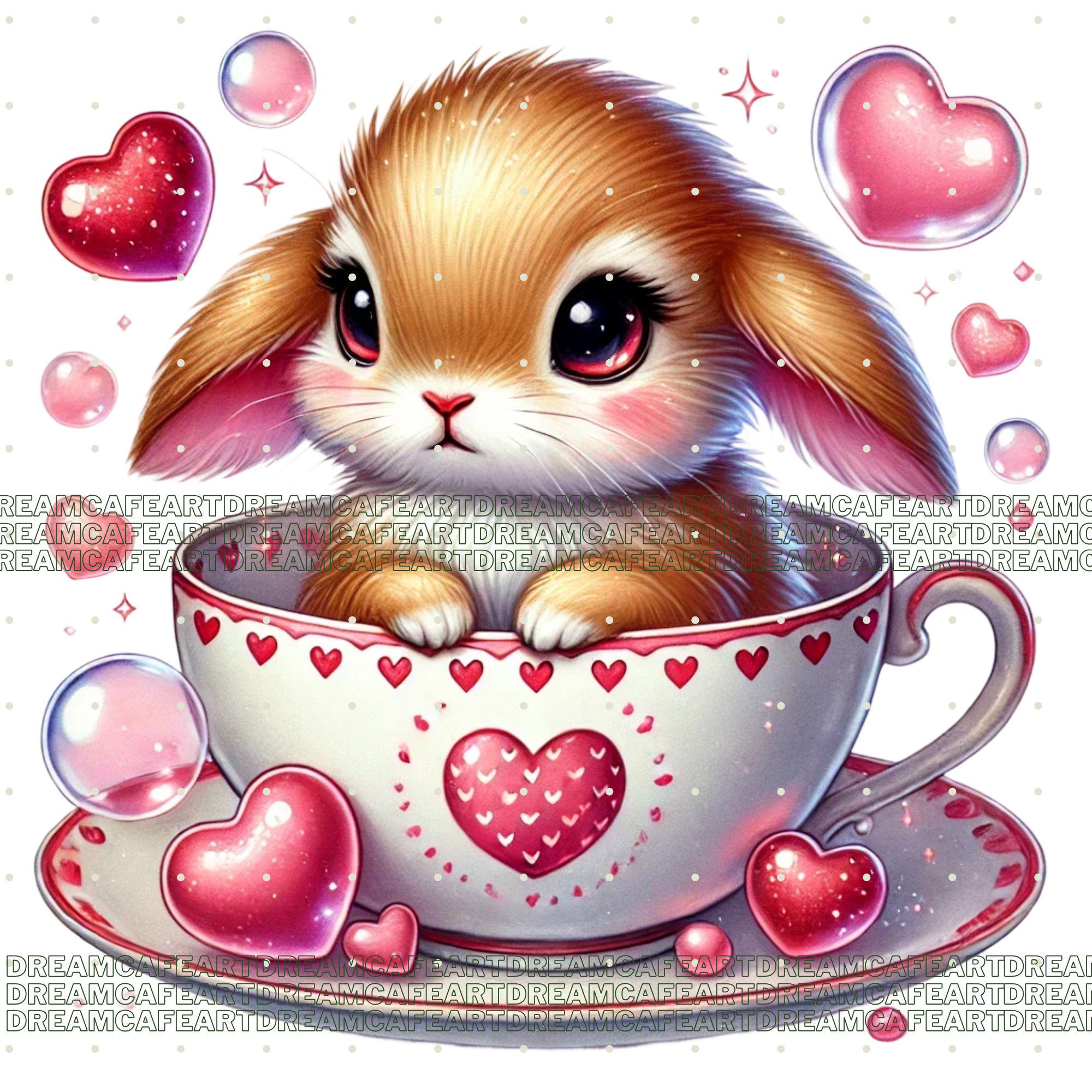 Valentine Bunny Clipart Bundle – 42 Cute Pngs Rabbits, Hearts, Roses ...