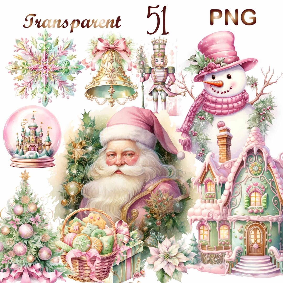 51 Pastel Pink Christmas Png, Pink is the Season Christmas Clipart ...