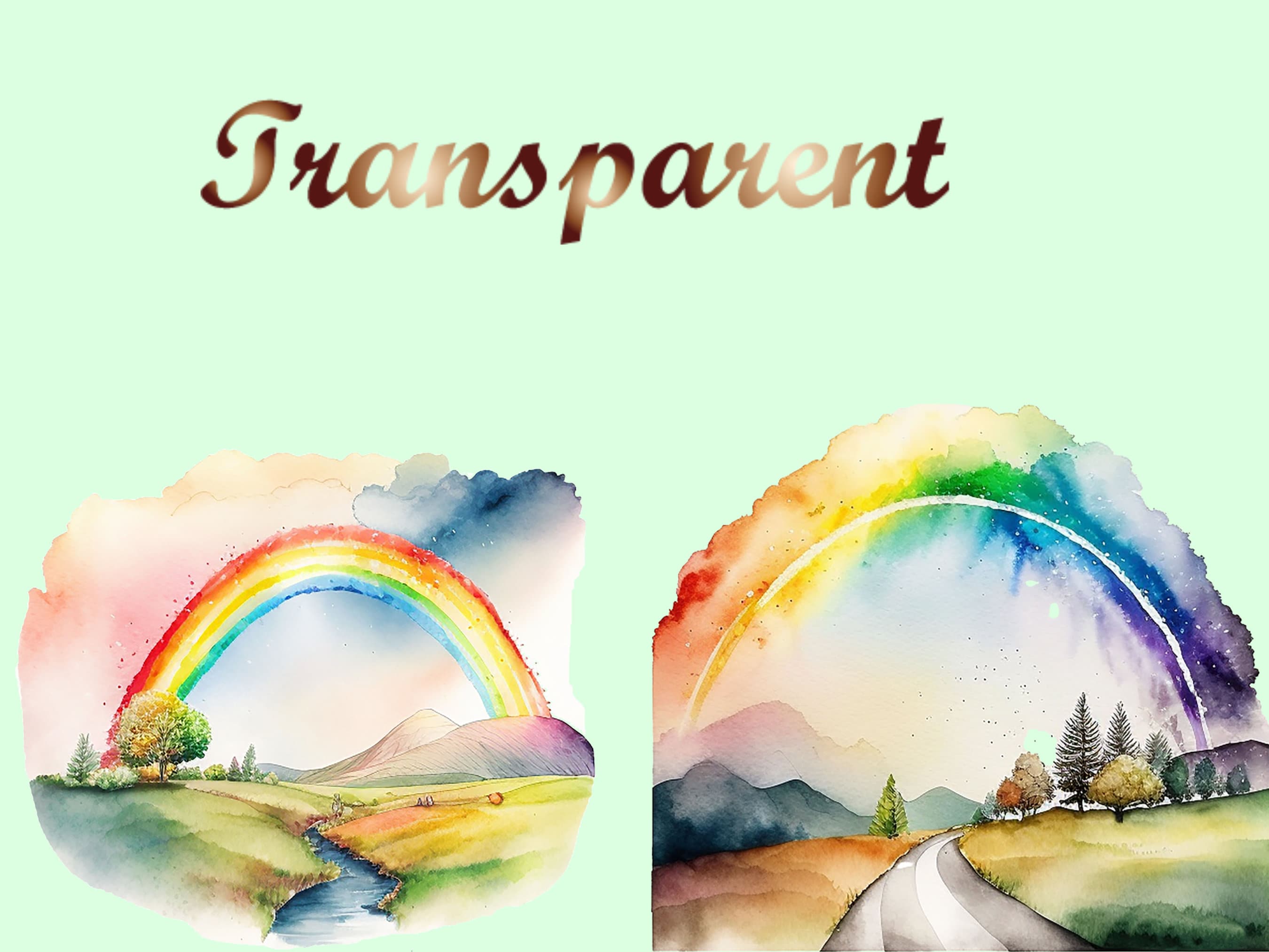 11 Watercolor Rainbow Clipart Bundle PNG, Rainbow Png, Digital Download ...