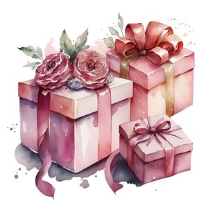 12 Watercolor Gift Boxes Clipart, Jpgs, Commercial Use,digital Paper ...
