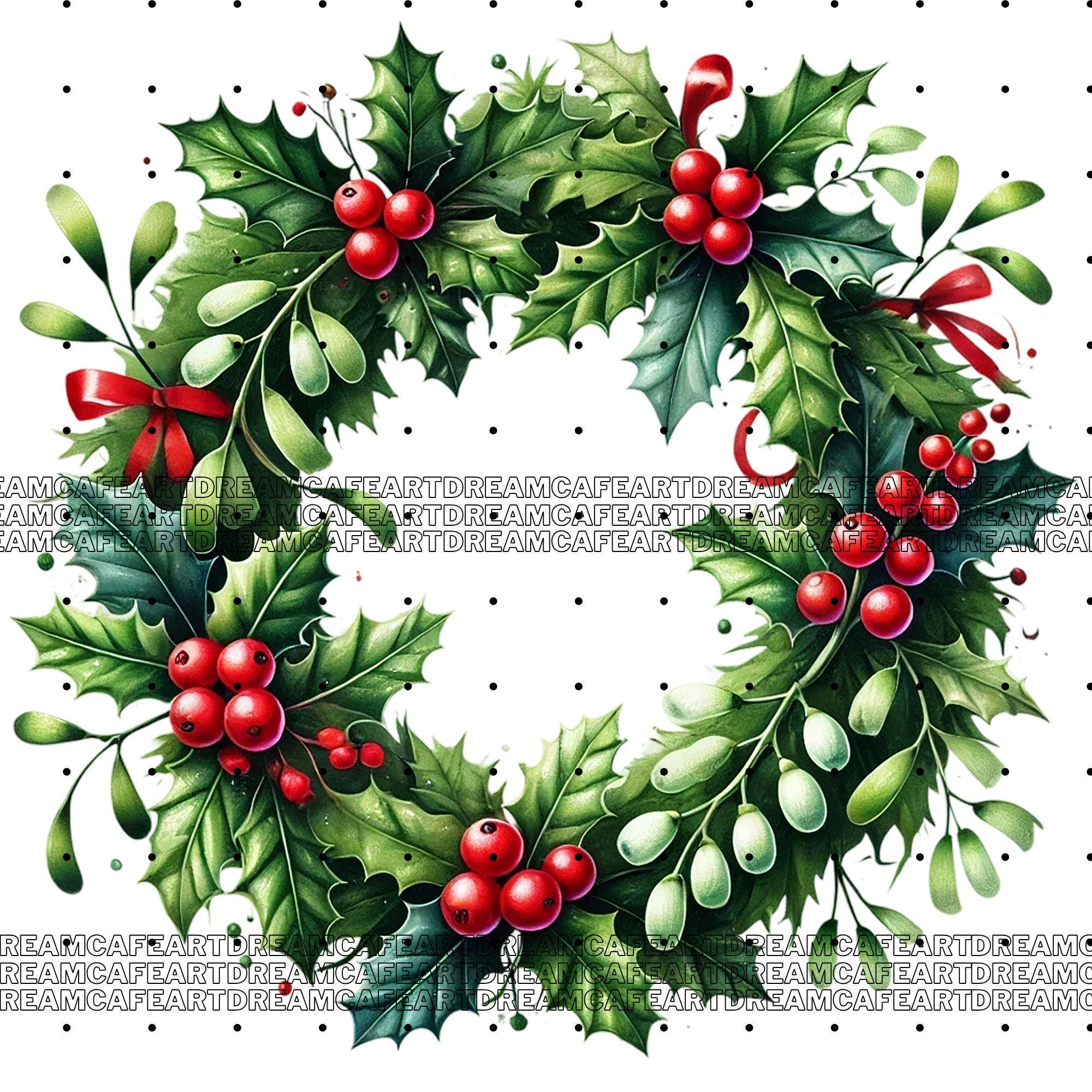 30 PNG Christmas Holly & Mistletoe Clipart Bundle, Set 2, Festive ...