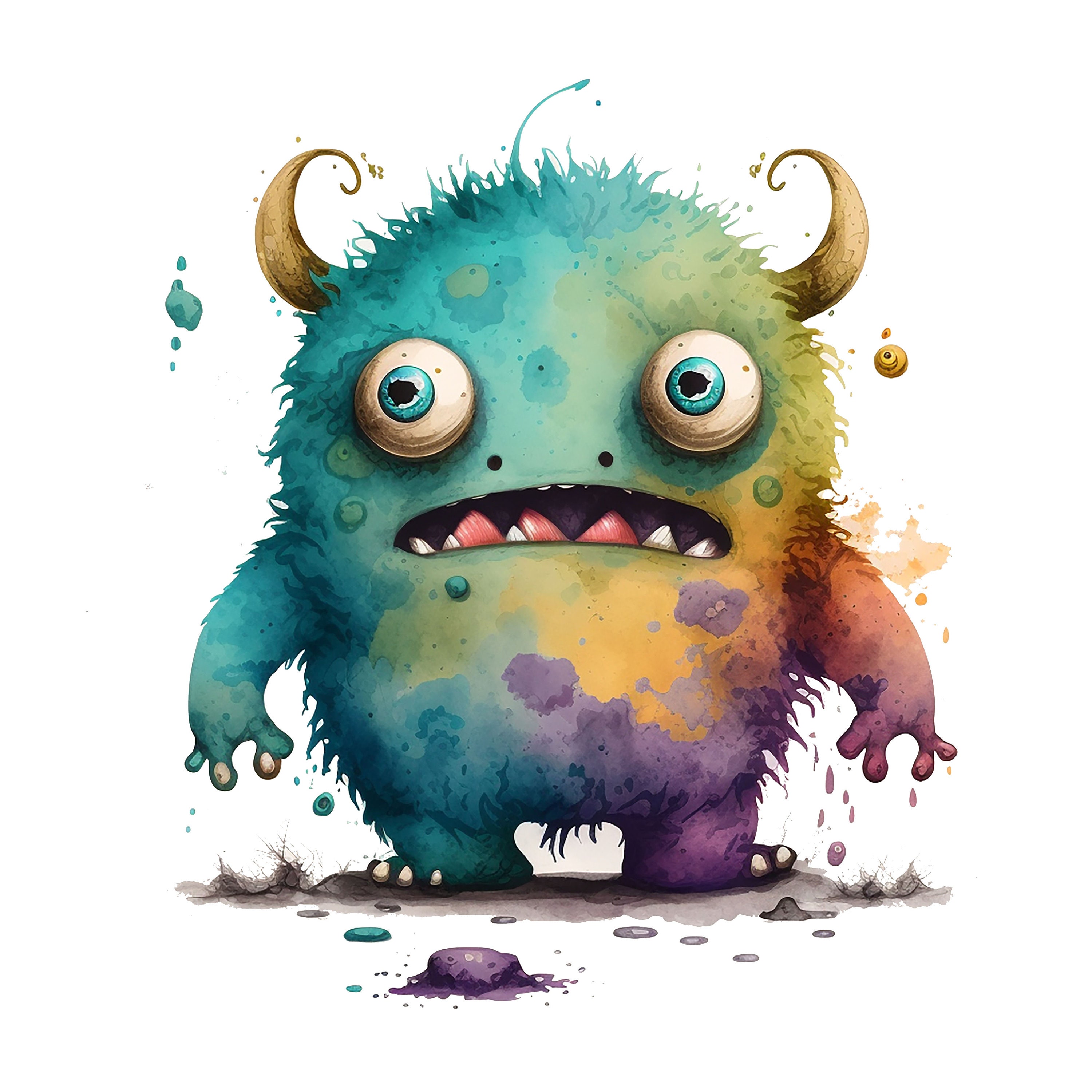 10 Cartoon Monster Clipart Jpgs Commercial Use Digital - Etsy UK
