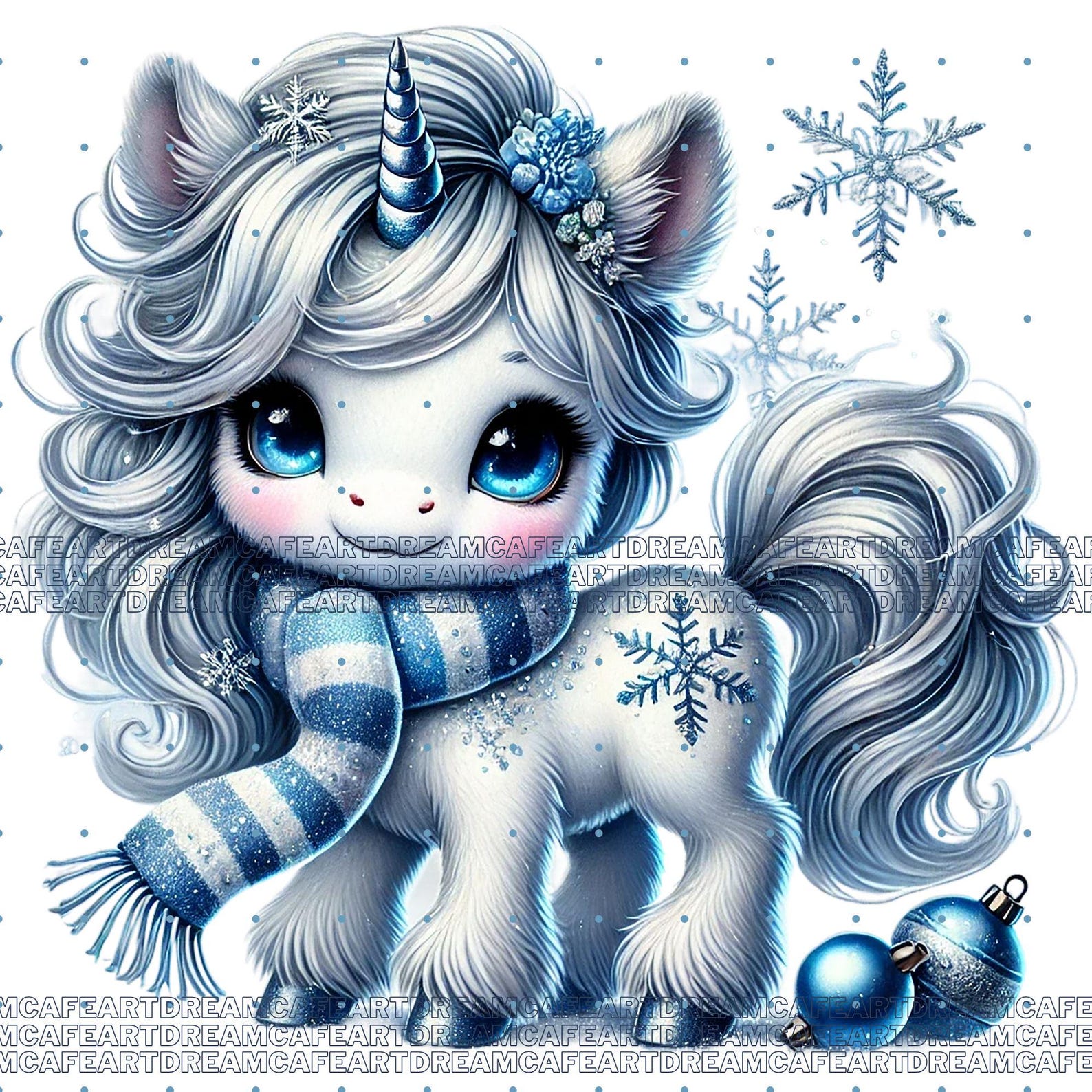 30 PNG Christmas Unicorns Clipart Bundle, Set 5, Festive Unicorn ...