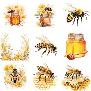 37 Honey Bee Png, Bee Clipart, Watercolor Bee Clipart Png, Sublimation ...