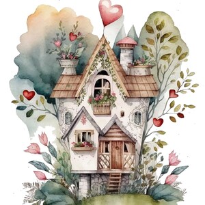 10 Fairy House Clipart Jpgs, Digital Planner, Paper Crafts ...