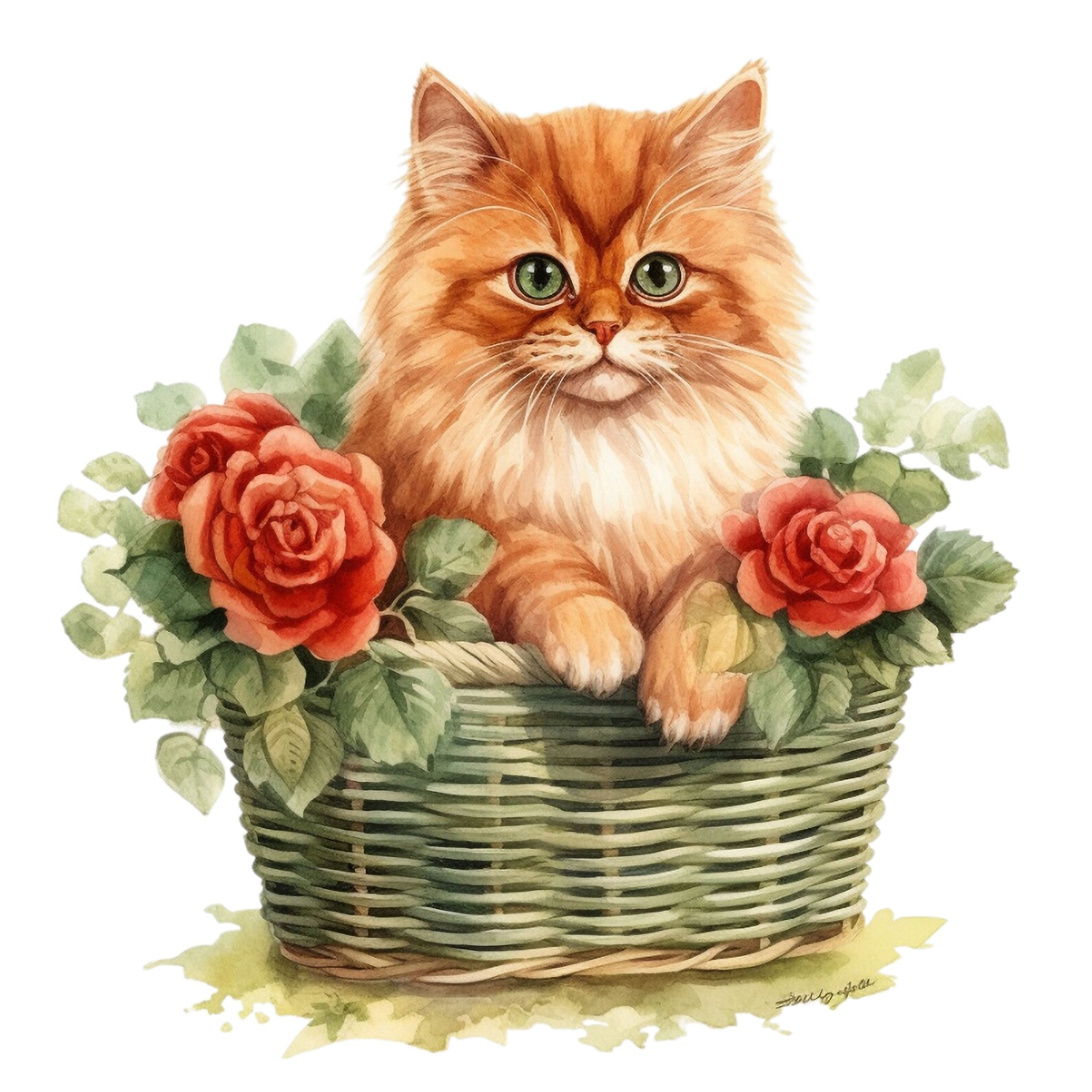 12 Kitten in a Basket Clipart, Kitten Clipart Jpgs, Cat Clipart, Kitten ...