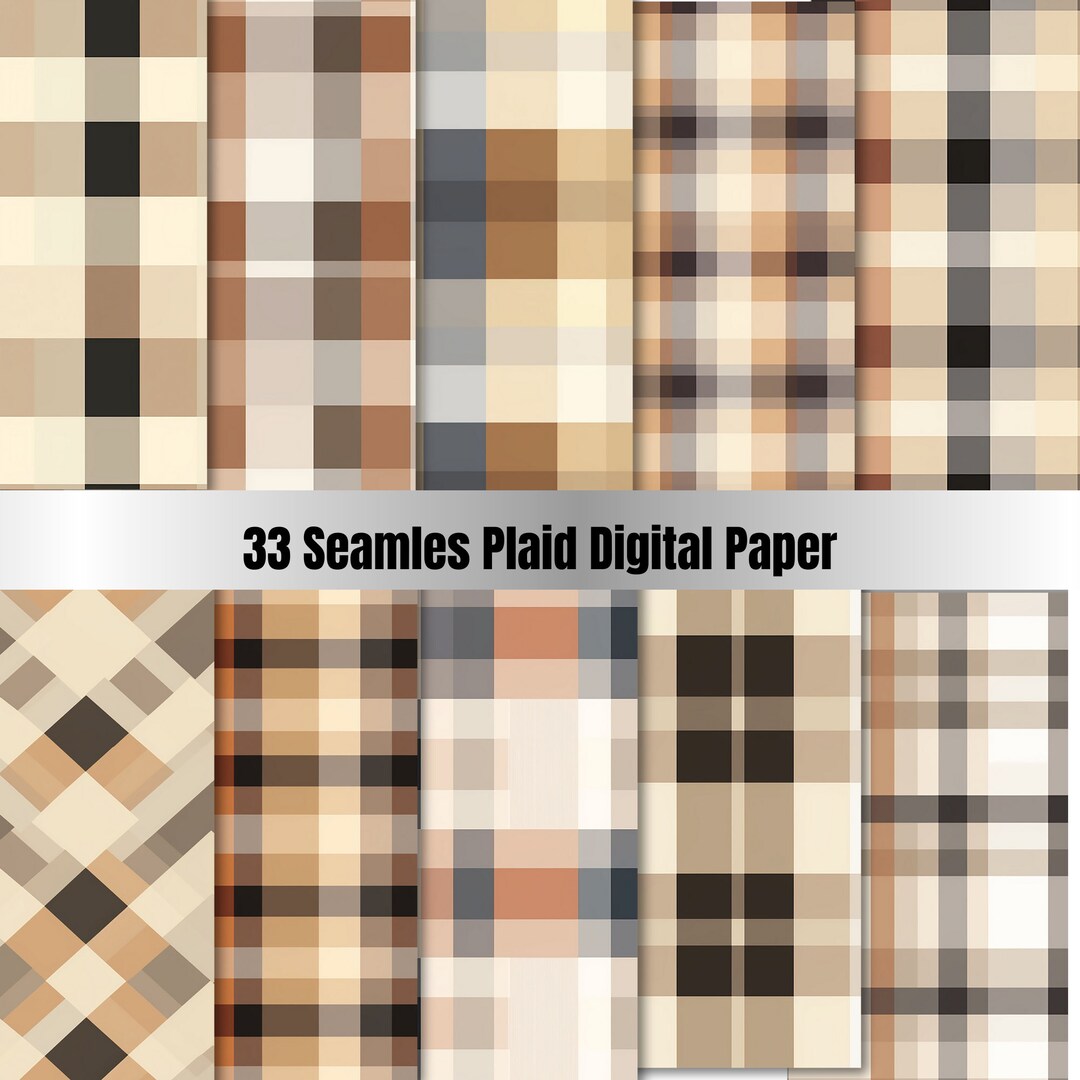 33 Seamless Tartan Digital Paper Clipart,scottish Plaid, Tartan Clipart ...