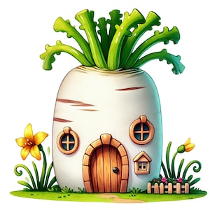 60 PNG, Vegetable Houses Clipart Bundle, Fairy Houses Clipart Bundle ...