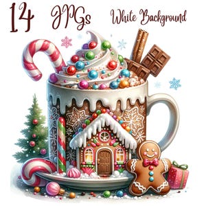 14 JPG, Winter Hot Cocoa, Cozy Hot Chocolate Graphics, Christmas ...