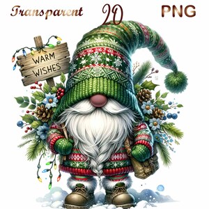 20 PNG Gnome Christmas Clipart Bundle,black Gnome Png,gnome Clipart ...