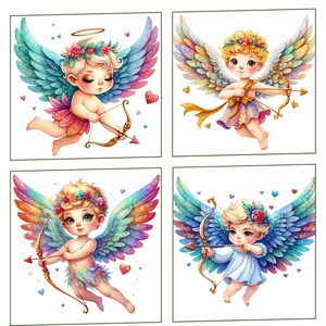 13 PNG Watercolor Valentine's Day Cupid Clipart, Valentines Day Cute ...