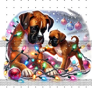 30 PNG, Christmas Boxers Clipart Bundle,festive Dog Illustrations ...
