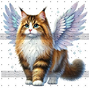40 PNG, Cute Angelic Cats Clipart Bundle, Angelic Cats Png, Heavenly ...