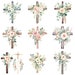 18 Pastel Boho Floral Cross Clipart Png,wooden Watercolor Cross Clipart ...